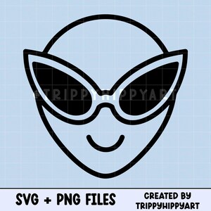 Alien SVG + PNG File • Sunglasses - Etsy