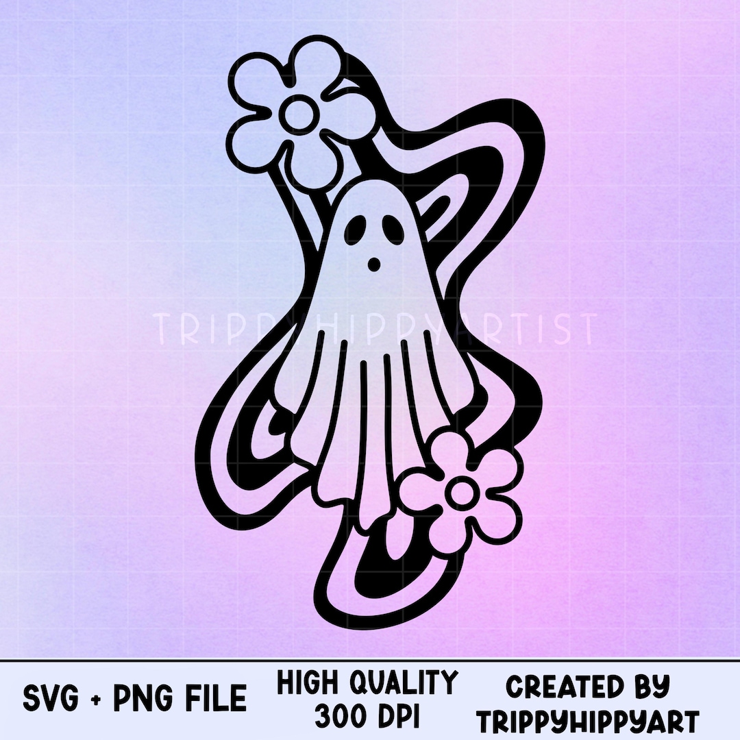 Trippy Ghost • SVG Cut File + PNG File • Halloween • Daisies - Etsy