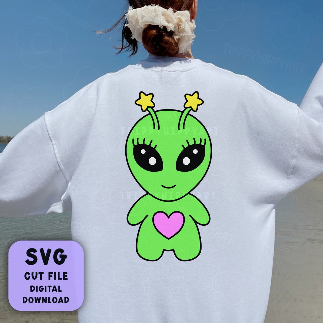 Cute Alien SVG + PNG File | Heart • Multi-layer - Etsy