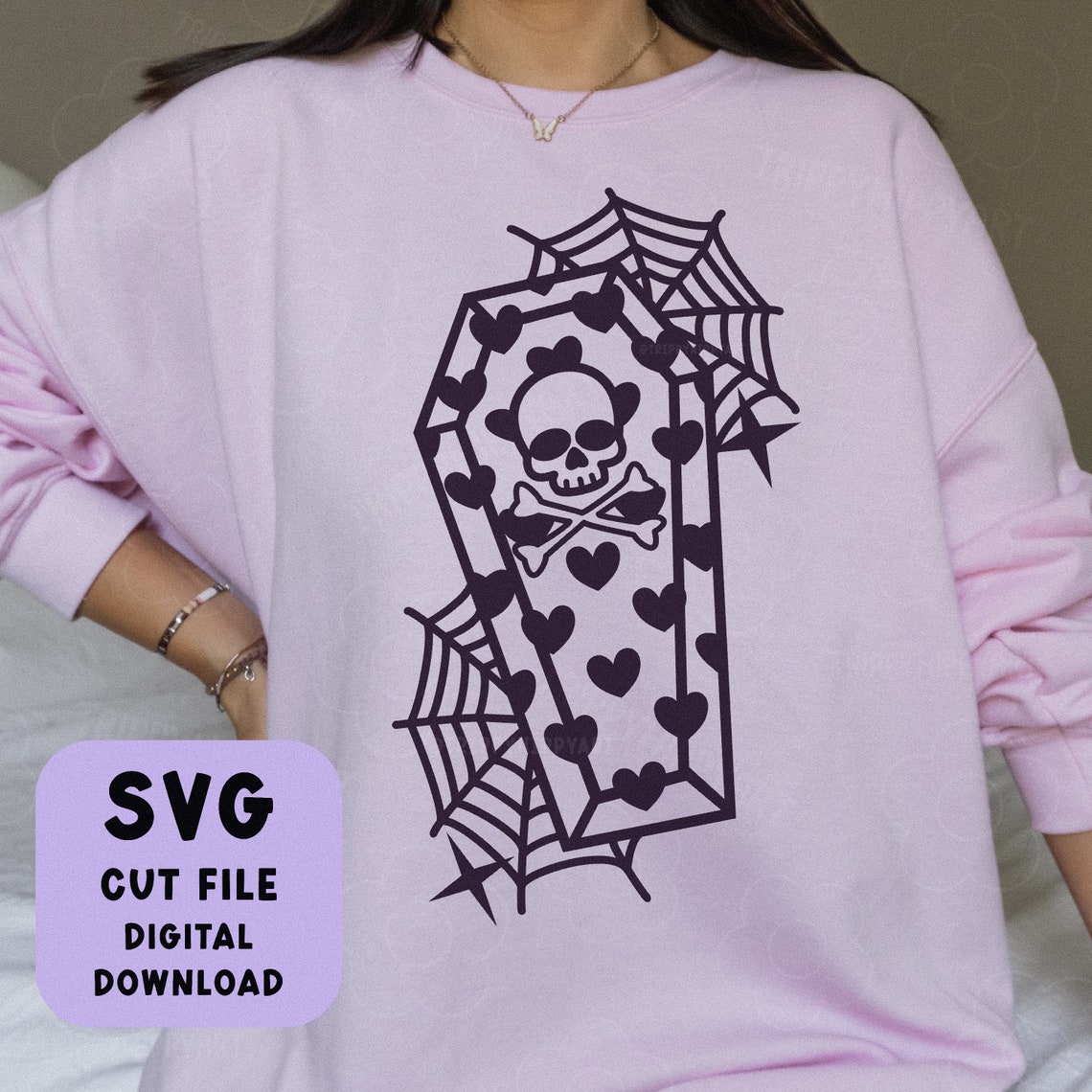 Heart Coffin SVG PNG Spooky Cute - Etsy