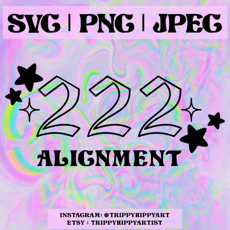 222 Angel Numbers SVG PNG Alignment - Etsy