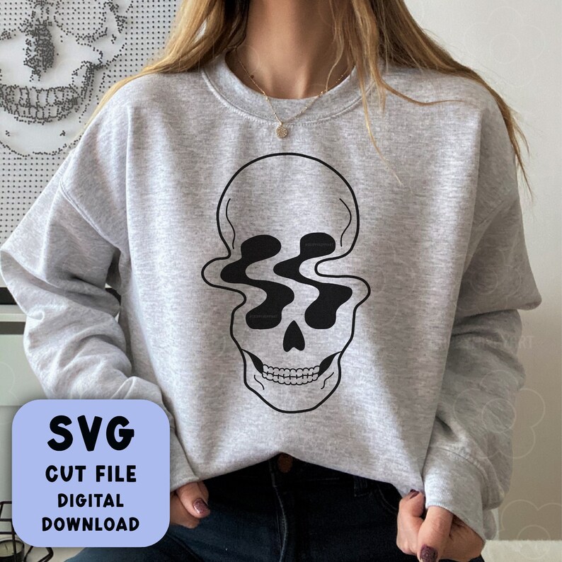 Trippy Skull SVG PNG Cut File - Etsy Ireland