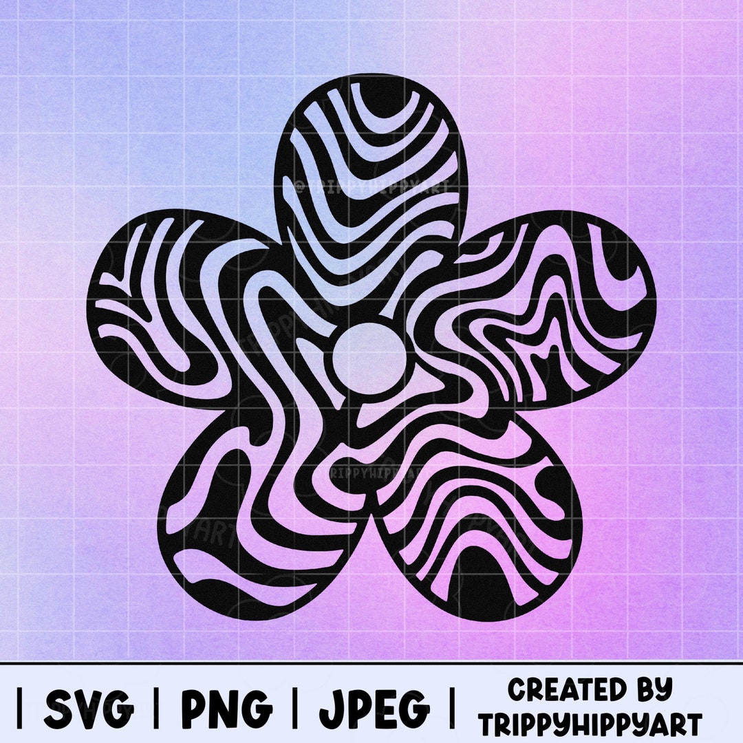 Wavy Flower SVG + PNG File • Trippy - Etsy