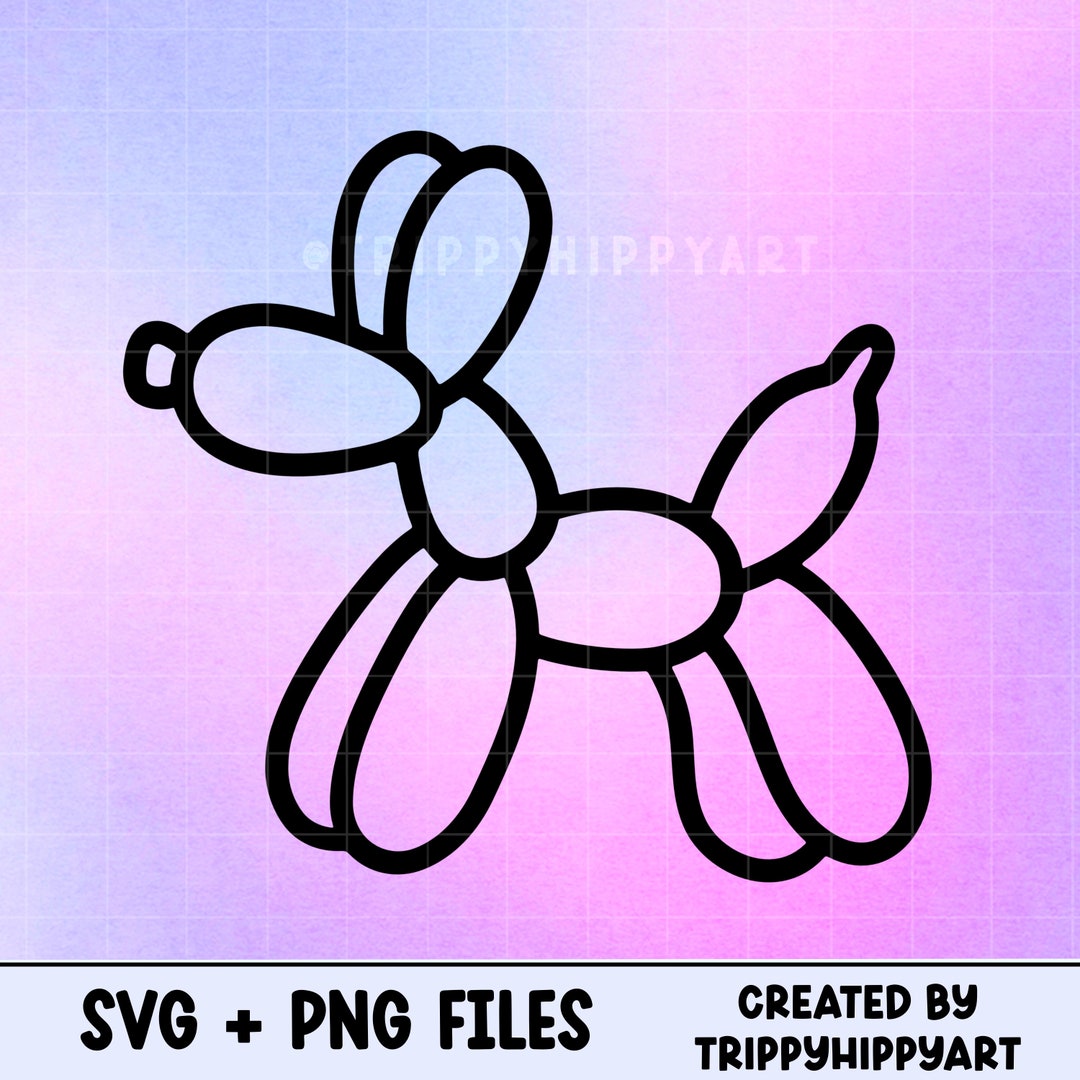 Dog Balloon • SVG + PNG Files | Outline - Etsy