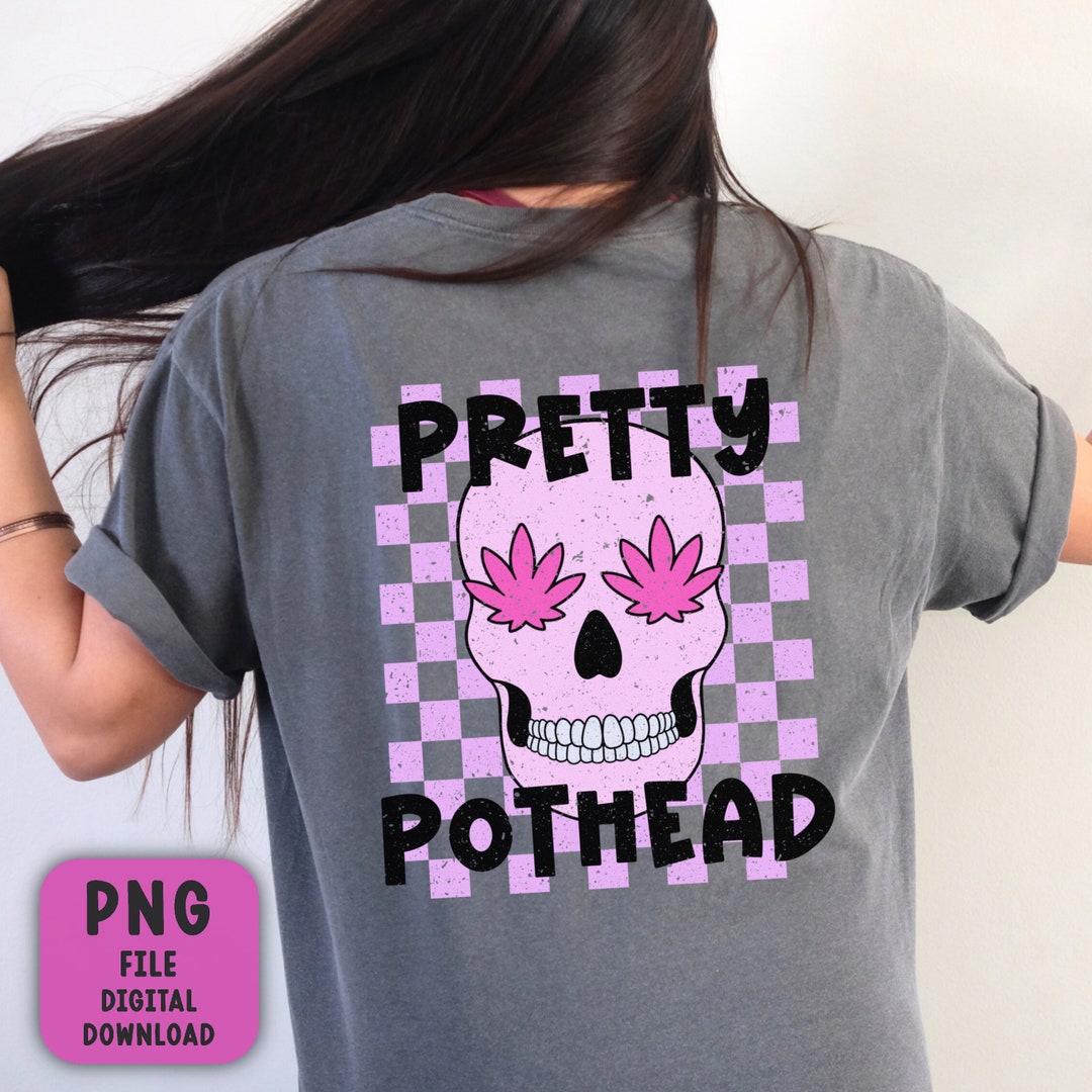 Pretty Pothead PNG for Sublimation | Stoner Skull Design - Etsy