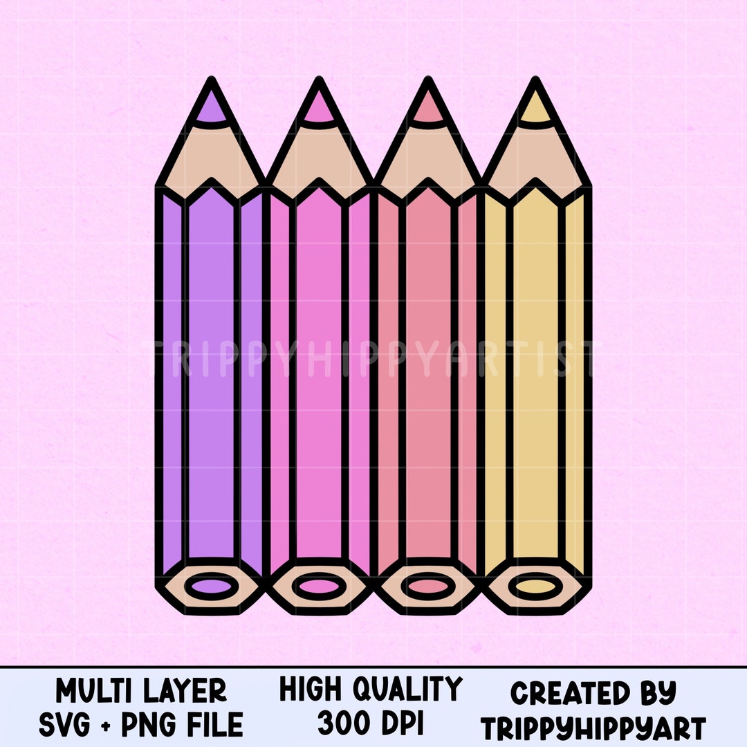 Colored Pencils SVG + PNG File • Teaching • Drawing - Etsy