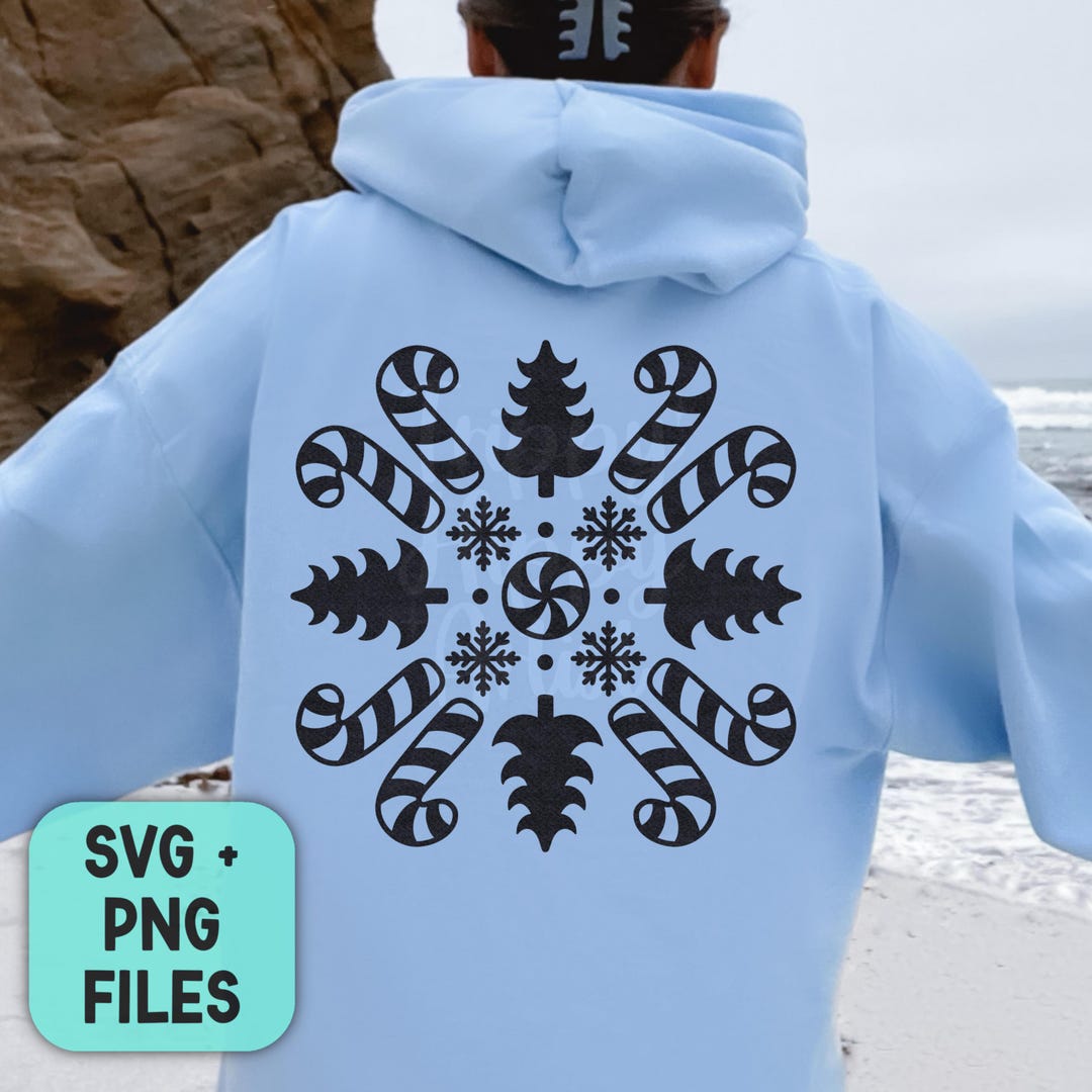 Christmas Mandala SVG + PNG File • Candy Canes - Winter Holiday - Etsy