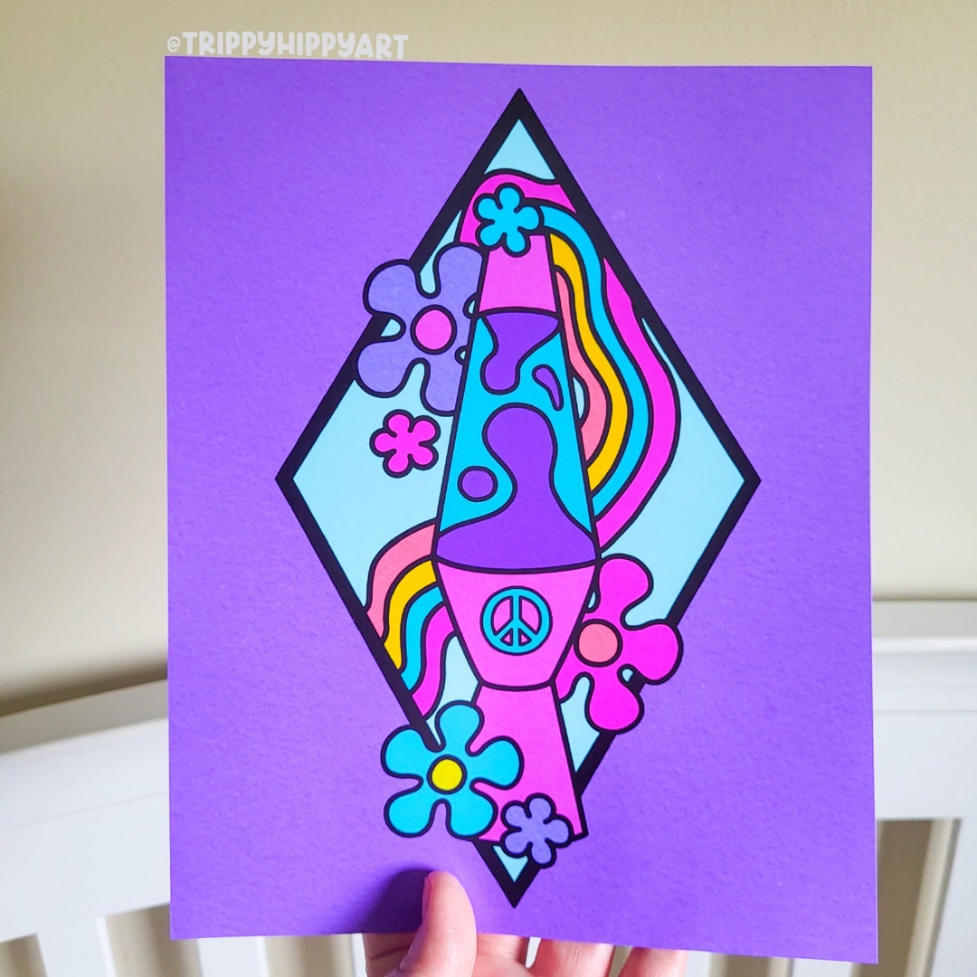 Funky Lava Lamp Print 8x10 in Hippie Art - Etsy