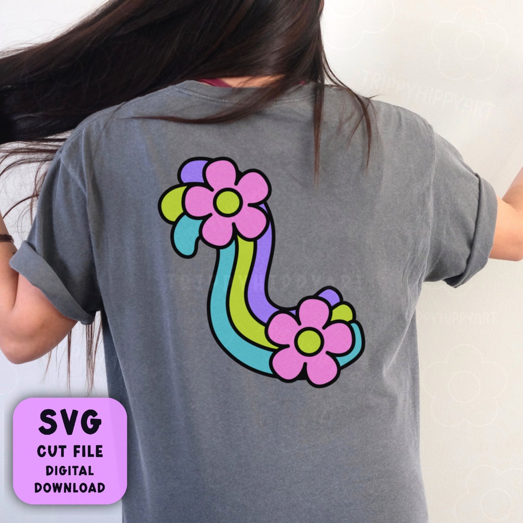 Wavy Rainbow SVG + PNG File • Hippie - Retro - Flowers - Etsy