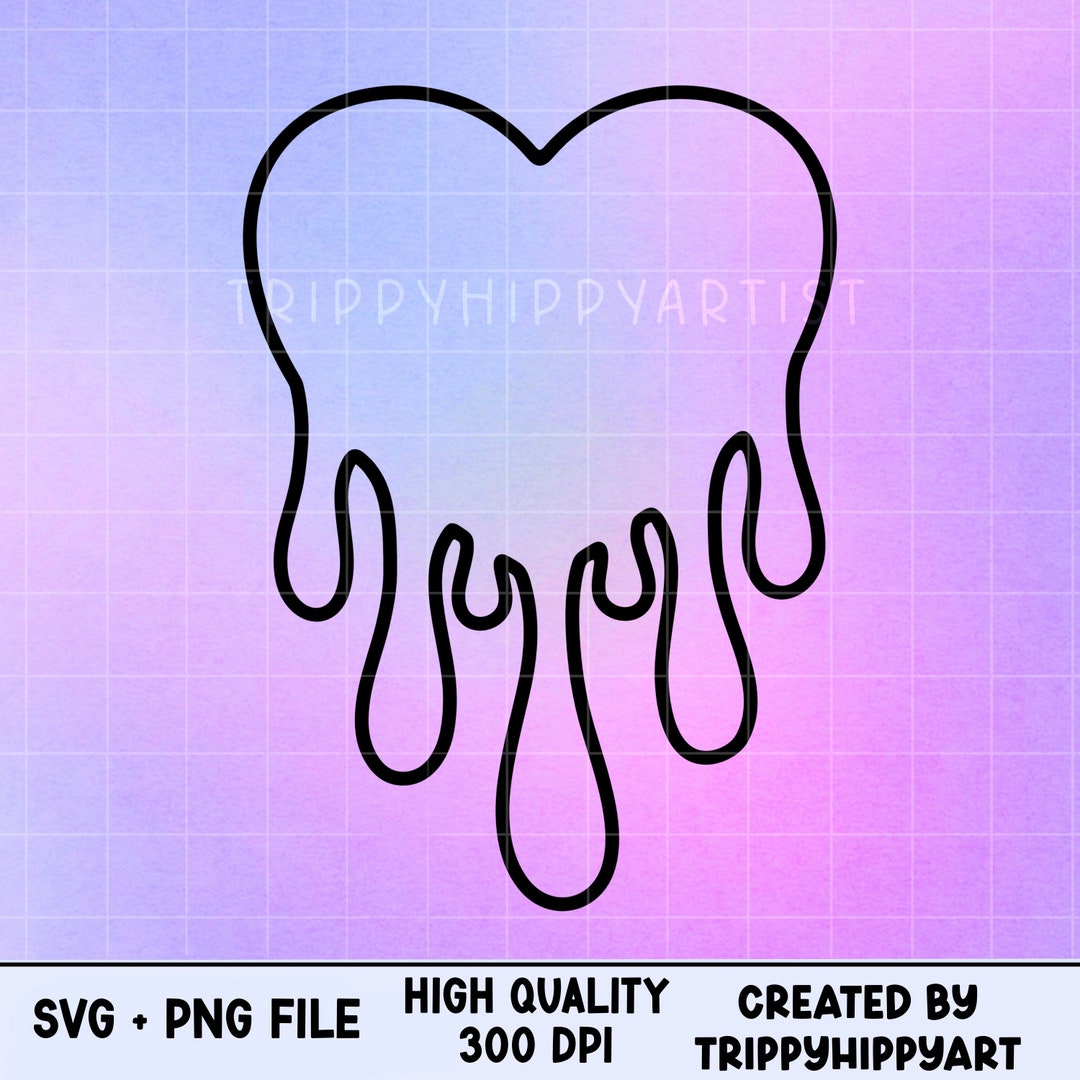 Drippy Heart SVG PNG File - Etsy