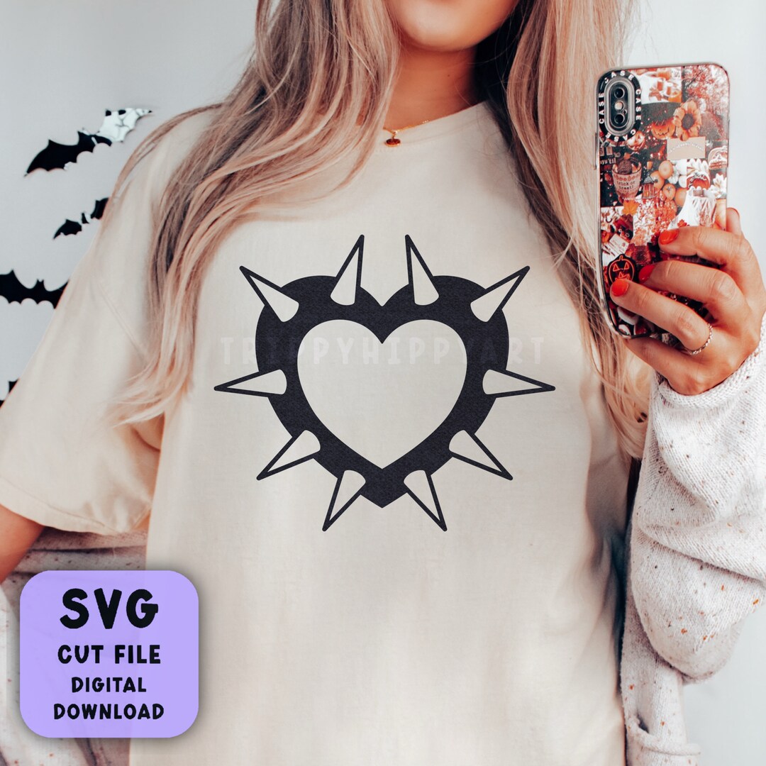 Studded Heart SVG + PNG File • Punk / Goth Vibes - Etsy