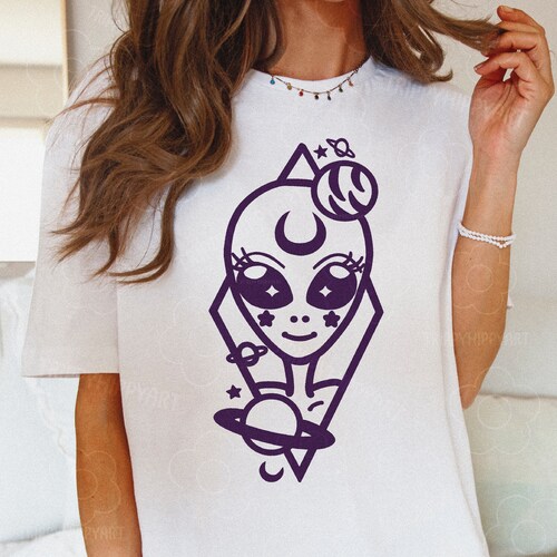 Alien Coming Out of Wall Svg Cool Alien Svg Png Dxf Jpg - Etsy