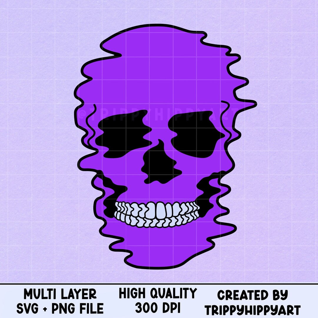 Trippy Skull SVG + PNG File • Glitchy - Etsy