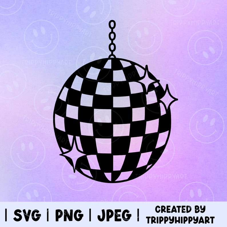 Disco Ball SVG Cut File PNG - Etsy