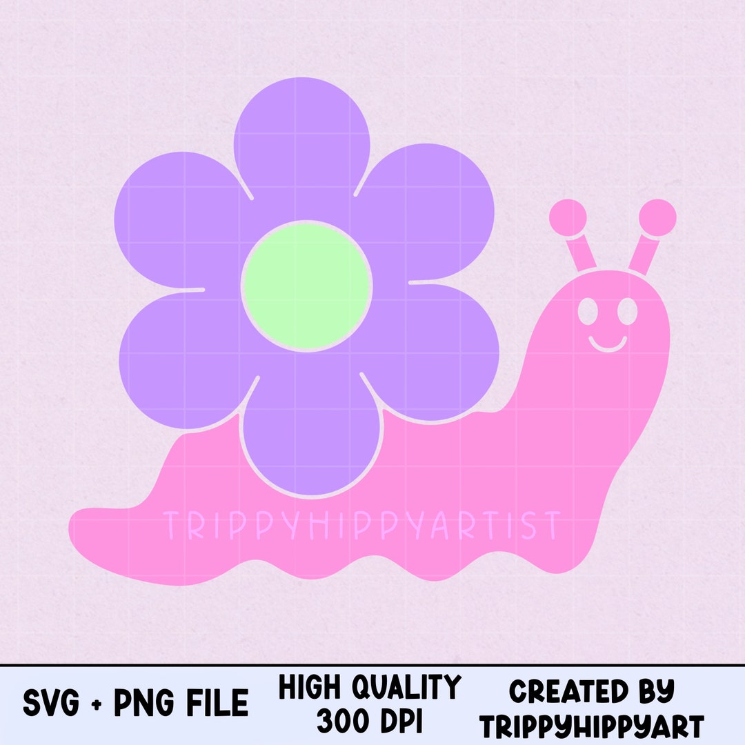 Daisy Snail SVG + PNG File • Trendy Springtime Vibes - Etsy