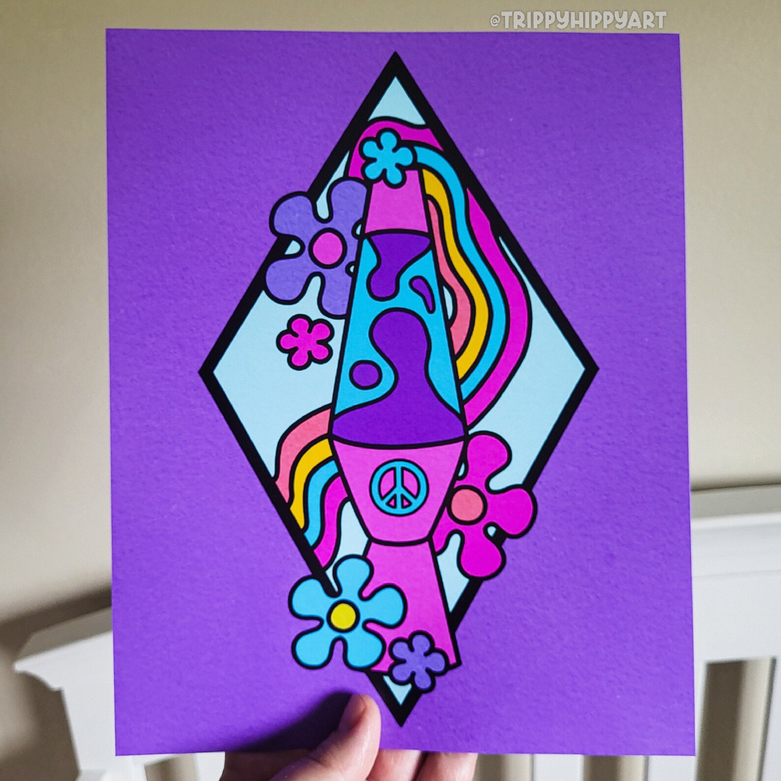 Funky Lava Lamp Print 8x10 in Hippie Art - Etsy
