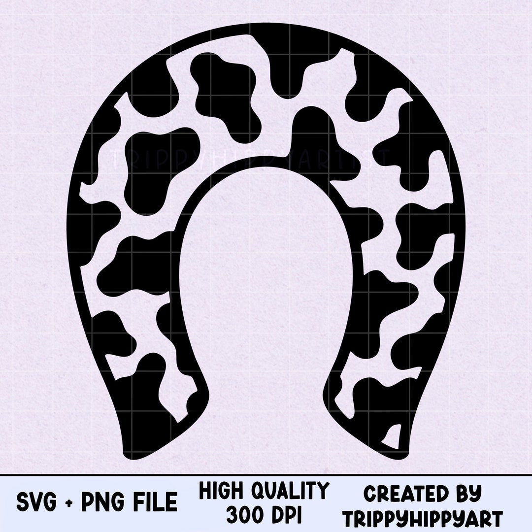 Cow Print Horseshoe • SVG + PNG Files • Western - Etsy
