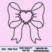 Heart Bow SVG + PNG File • Hair Ribbon - Gem Jewel - Etsy