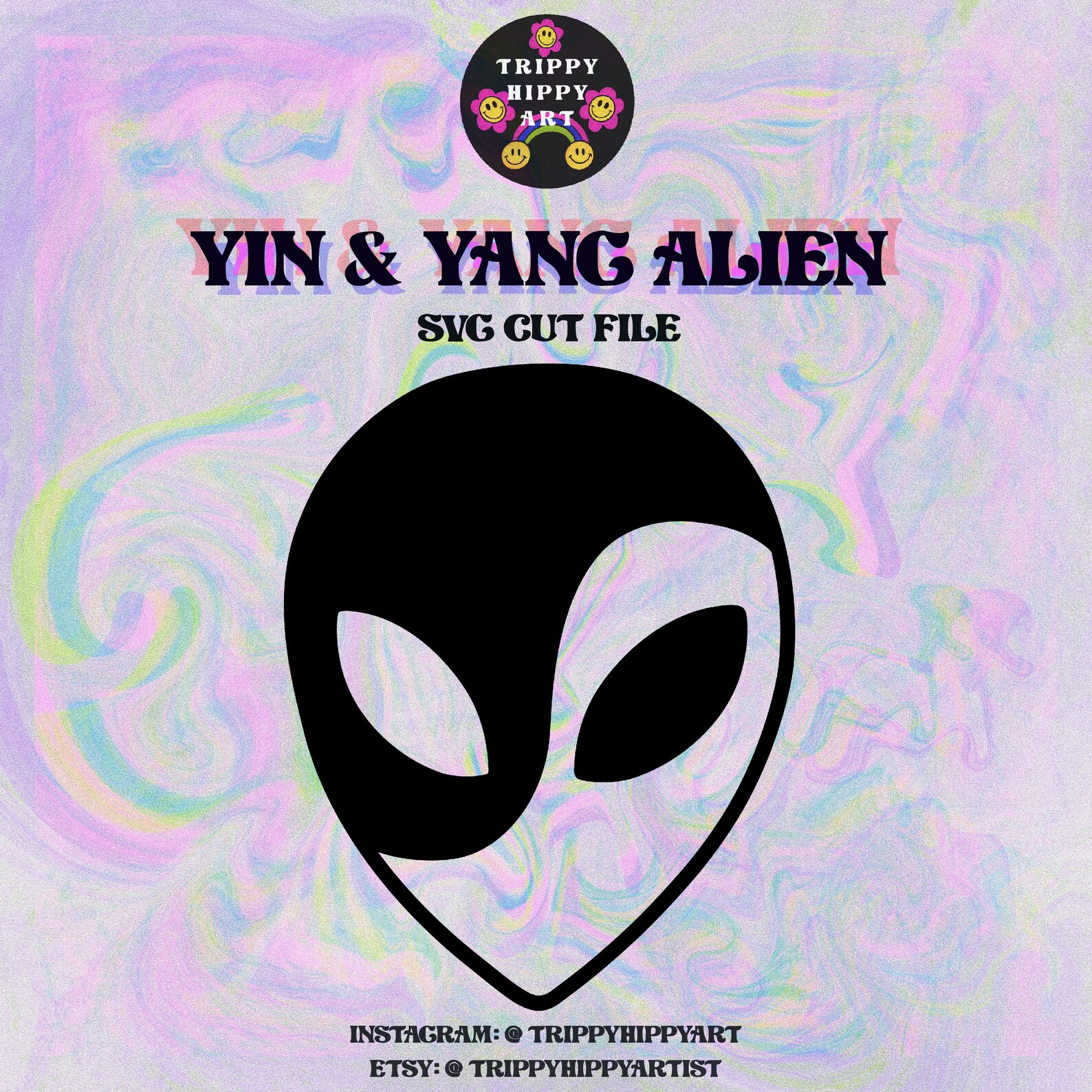 Yin Yang Alien SVG PNG Cut File - Etsy Schweiz