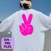 Peace Sign SVG PNG File Hand Pink Preppy - Etsy