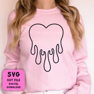 Drippy Heart SVG PNG File - Etsy