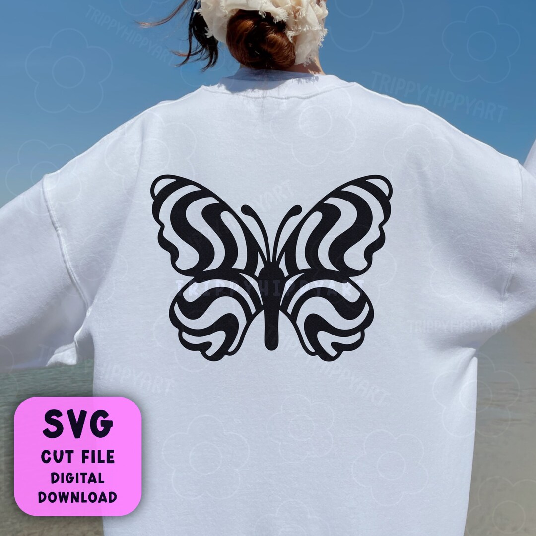Trippy Butterfly SVG + PNG File • Psychedelic - Etsy