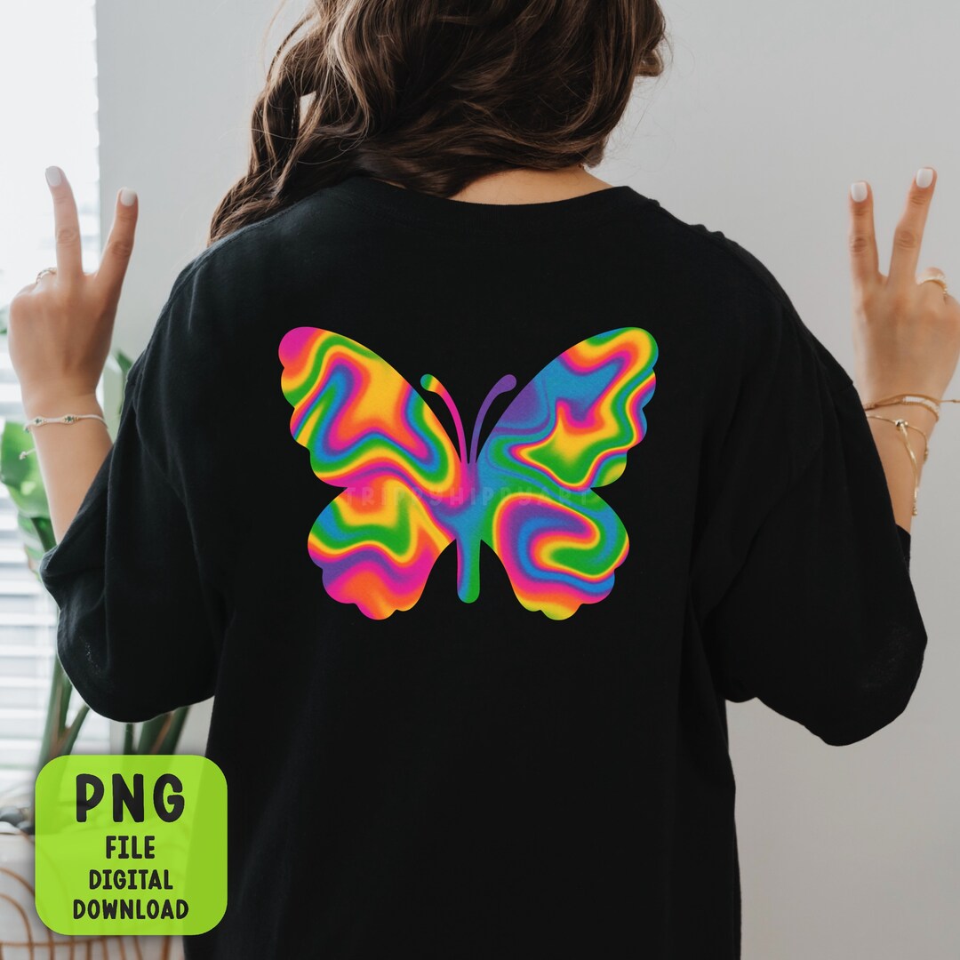 Trippy Butterfly PNG for Sublimation | Psychedelic - Etsy