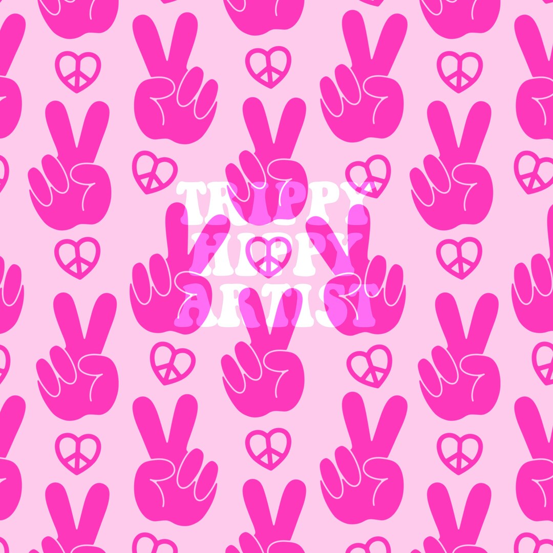 Peace Sign Seamless Pattern File for Sublimation • Pink Preppy ...