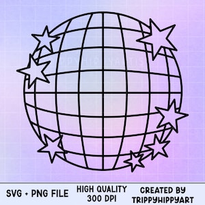 Star Disco Ball SVG + PNG File • Groovy - Etsy