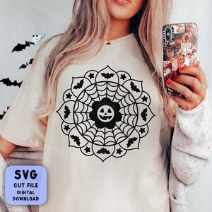 Halloween Mandala • SVG + PNG Files | Spider Web • Bats • Pumpkin - Etsy