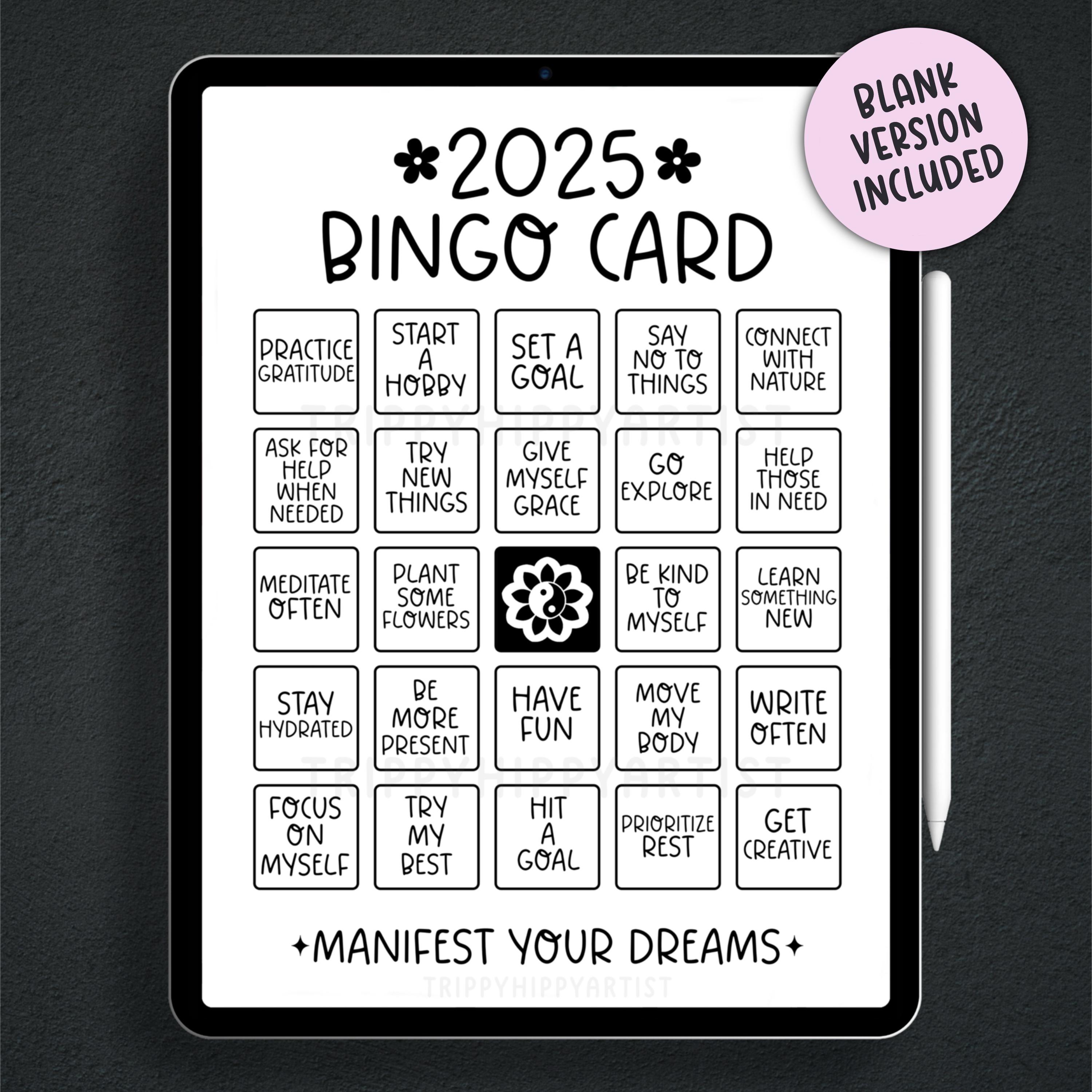 2025 Bingo Card • Vision Board • PDF + PNG - Etsy