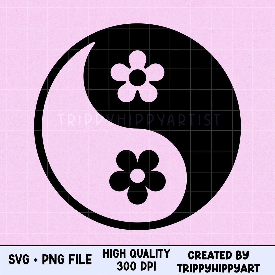 Yin Yang With Flowers SVG + PNG File • Daisy - Etsy