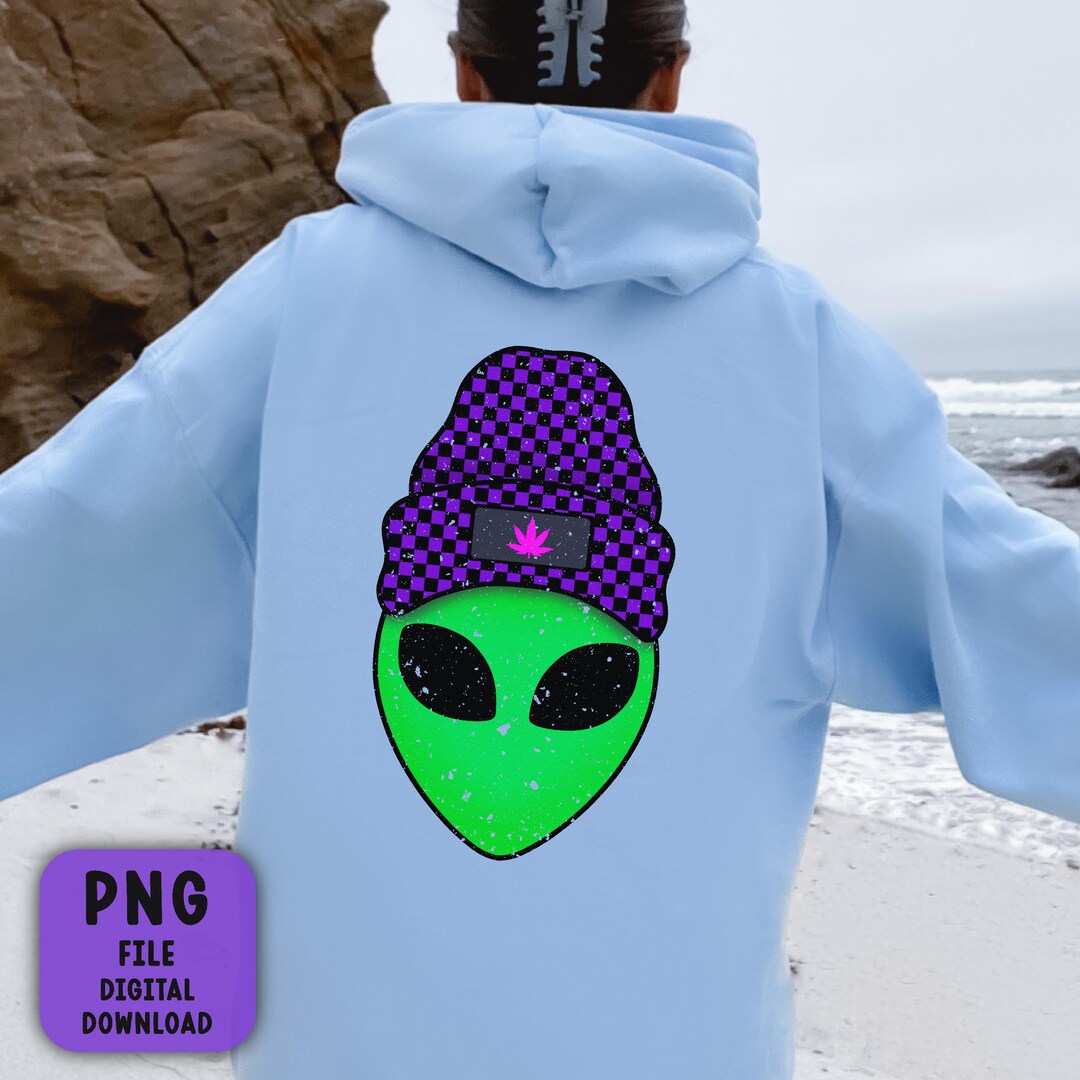 Alien With Beanie • PNG for Sublimation • Stoner - Weed - Etsy