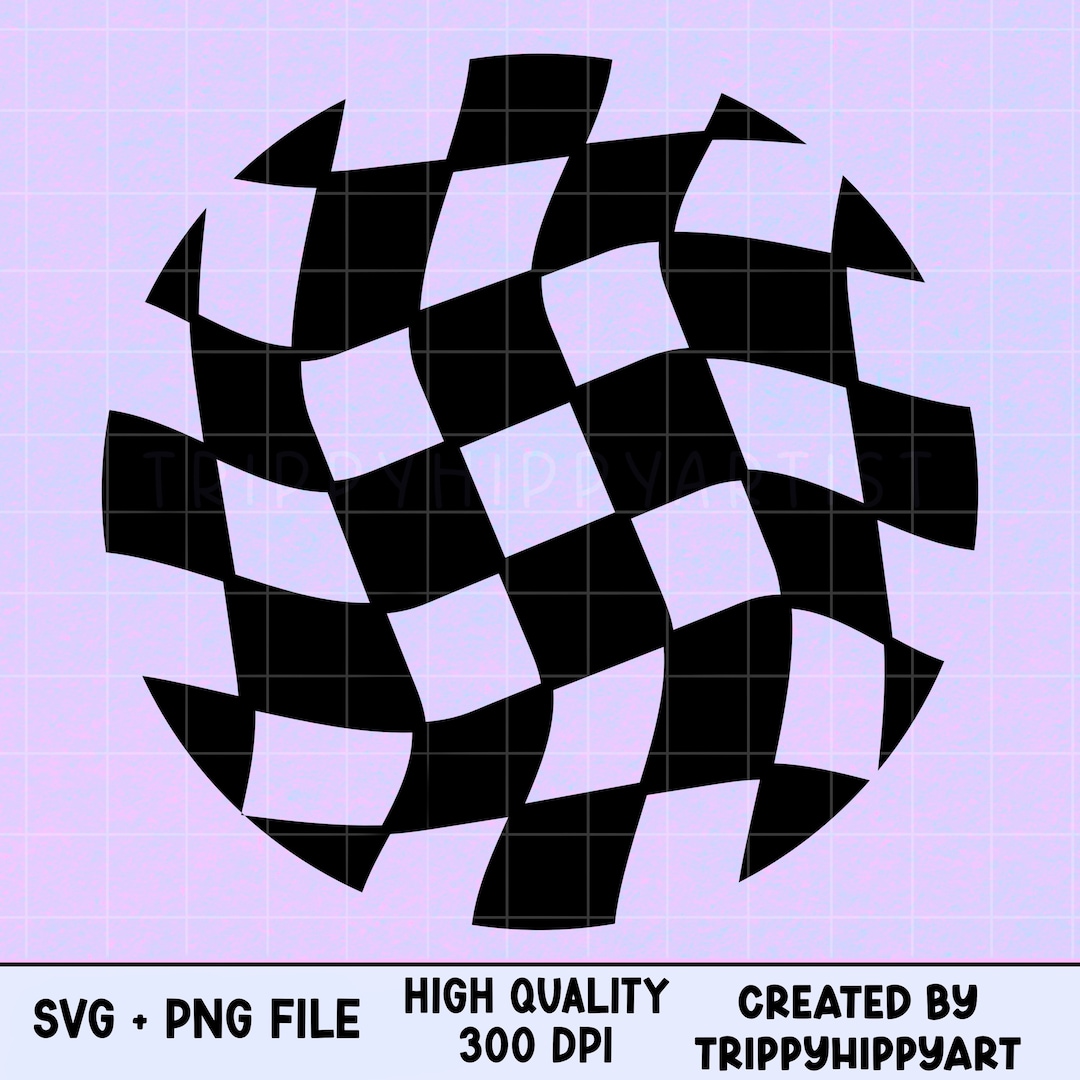 Checkered Circle • SVG + PNG File • Warped - Etsy