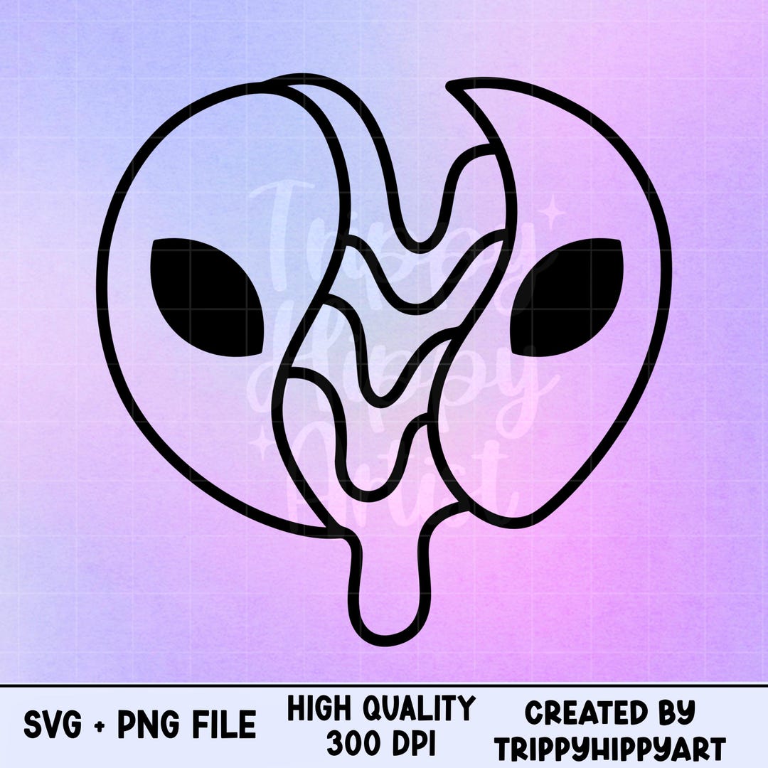 Yin Yang Alien SVG - PNG • Trippy - Etsy