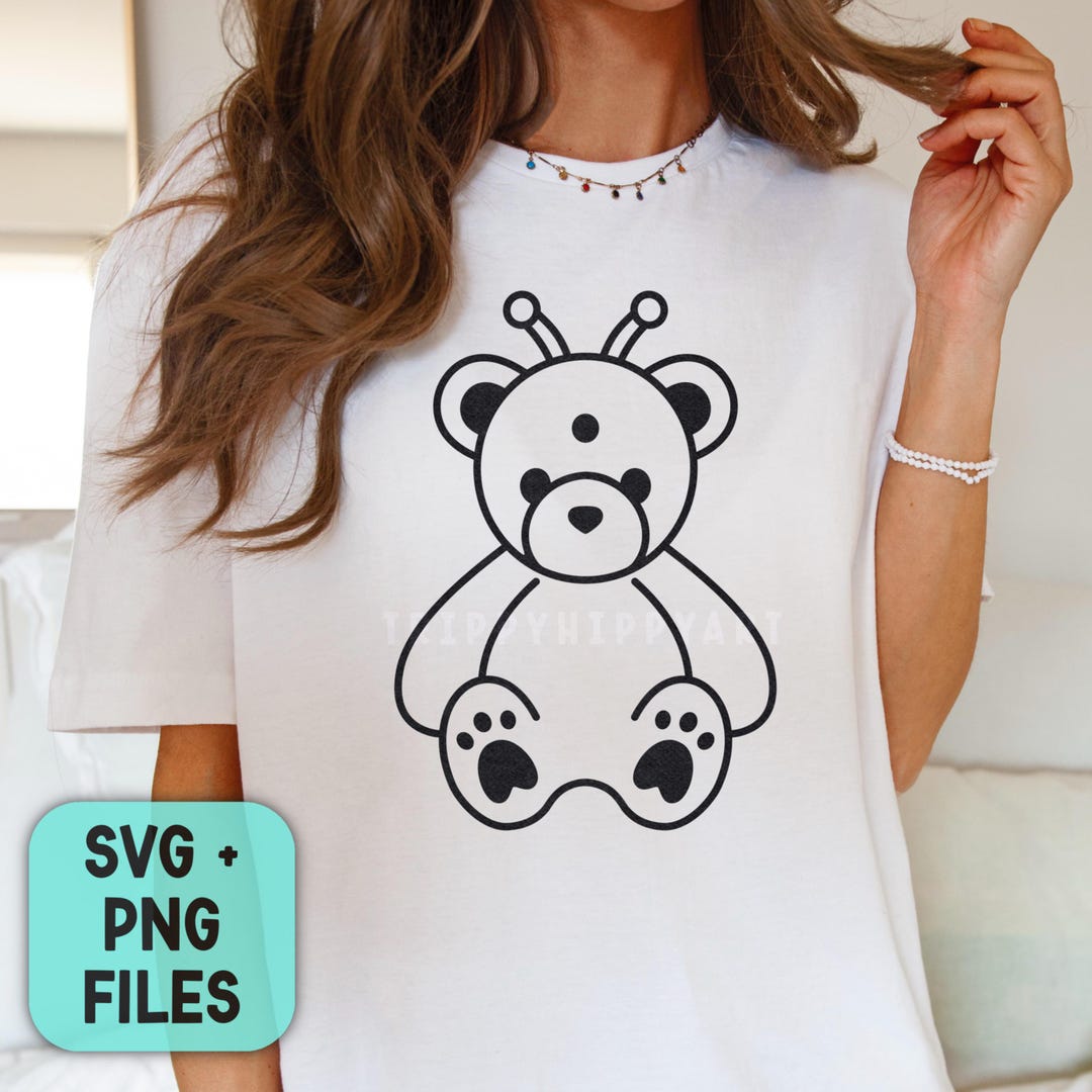 Alien Teddy Bear | SVG + PNG File - Etsy