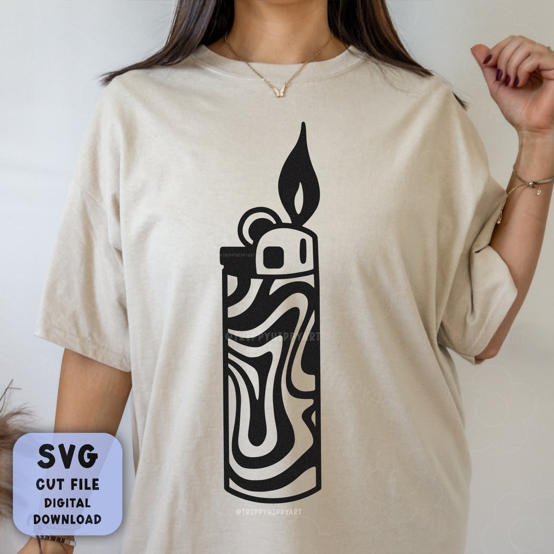 Trippy Lighter SVG PNG File Wavy Grunge - Etsy