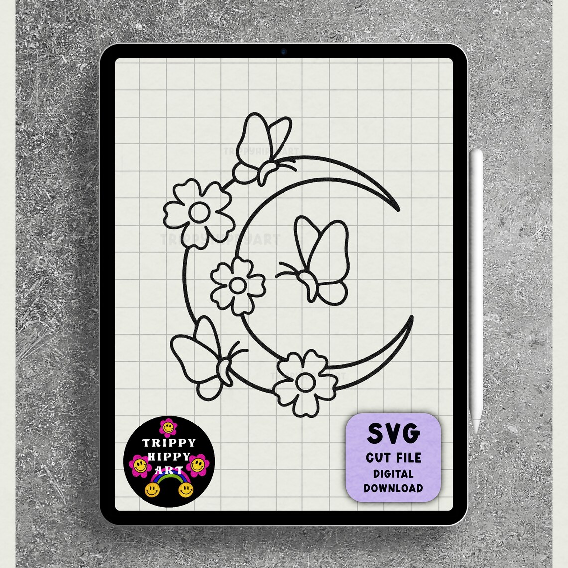 Butterfly Moon SVG PNG - Etsy
