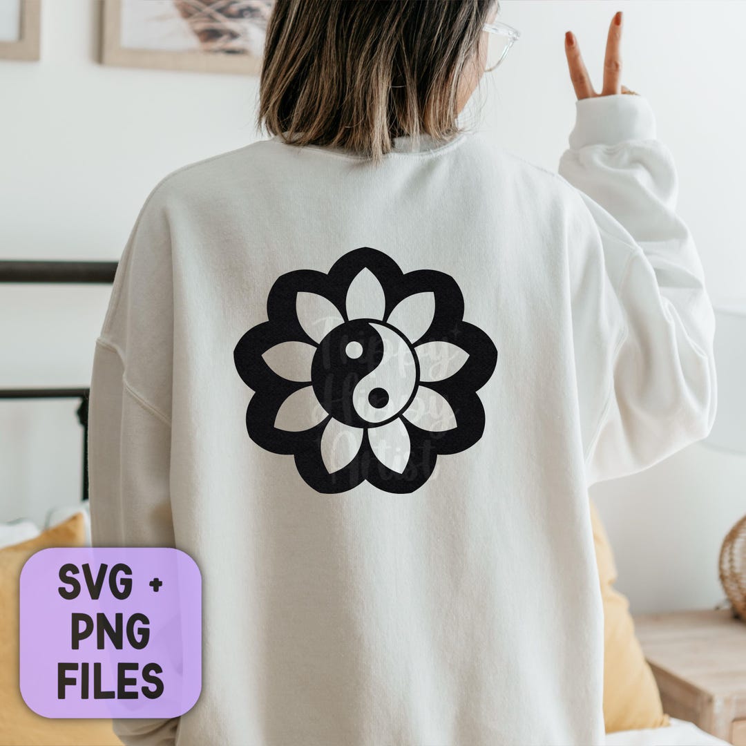 Yin N Yang SVG - PNG - Cut File | Flower | - Etsy