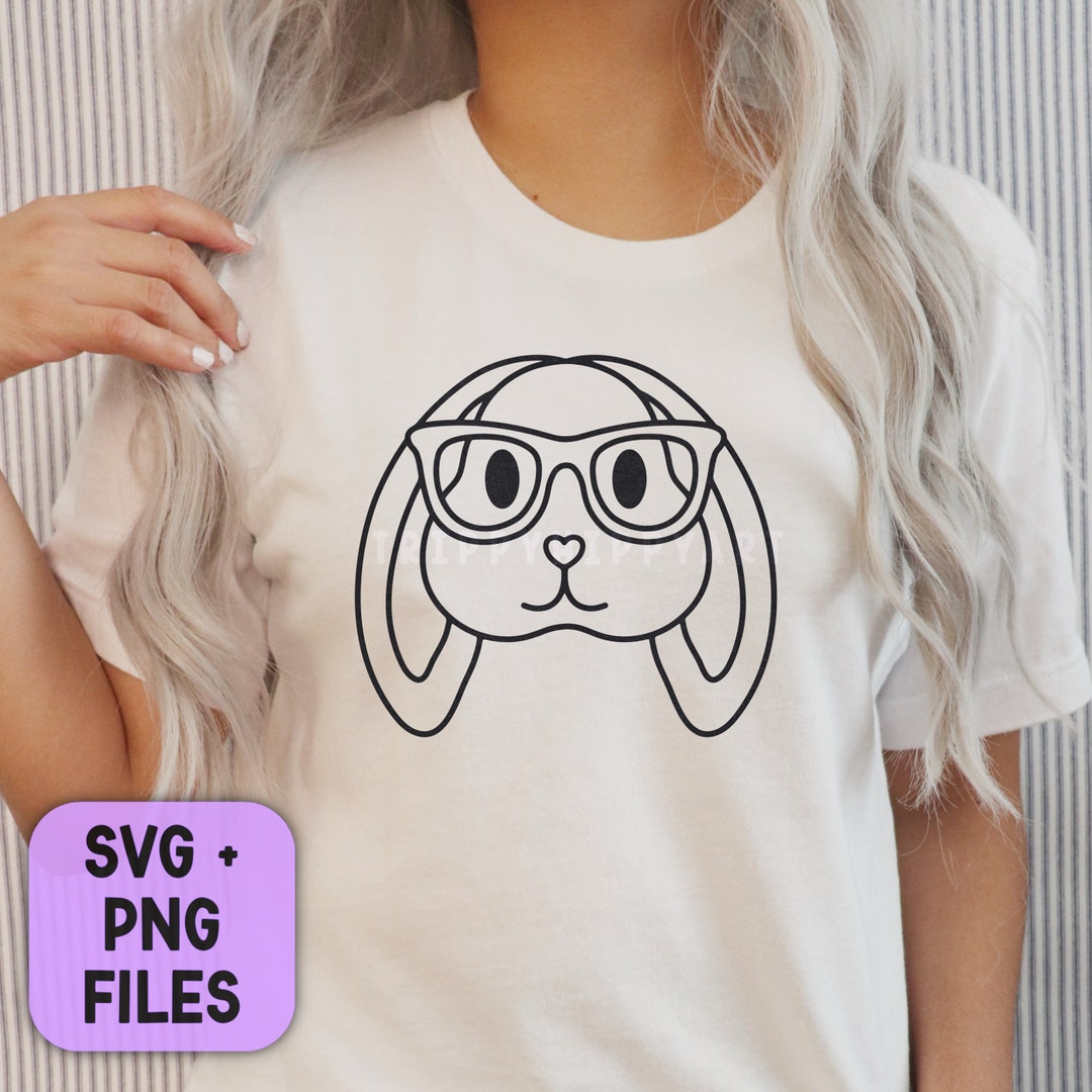 Bunny With Glasses SVG + PNG File | Cute Animals • Trendy Easter - Etsy