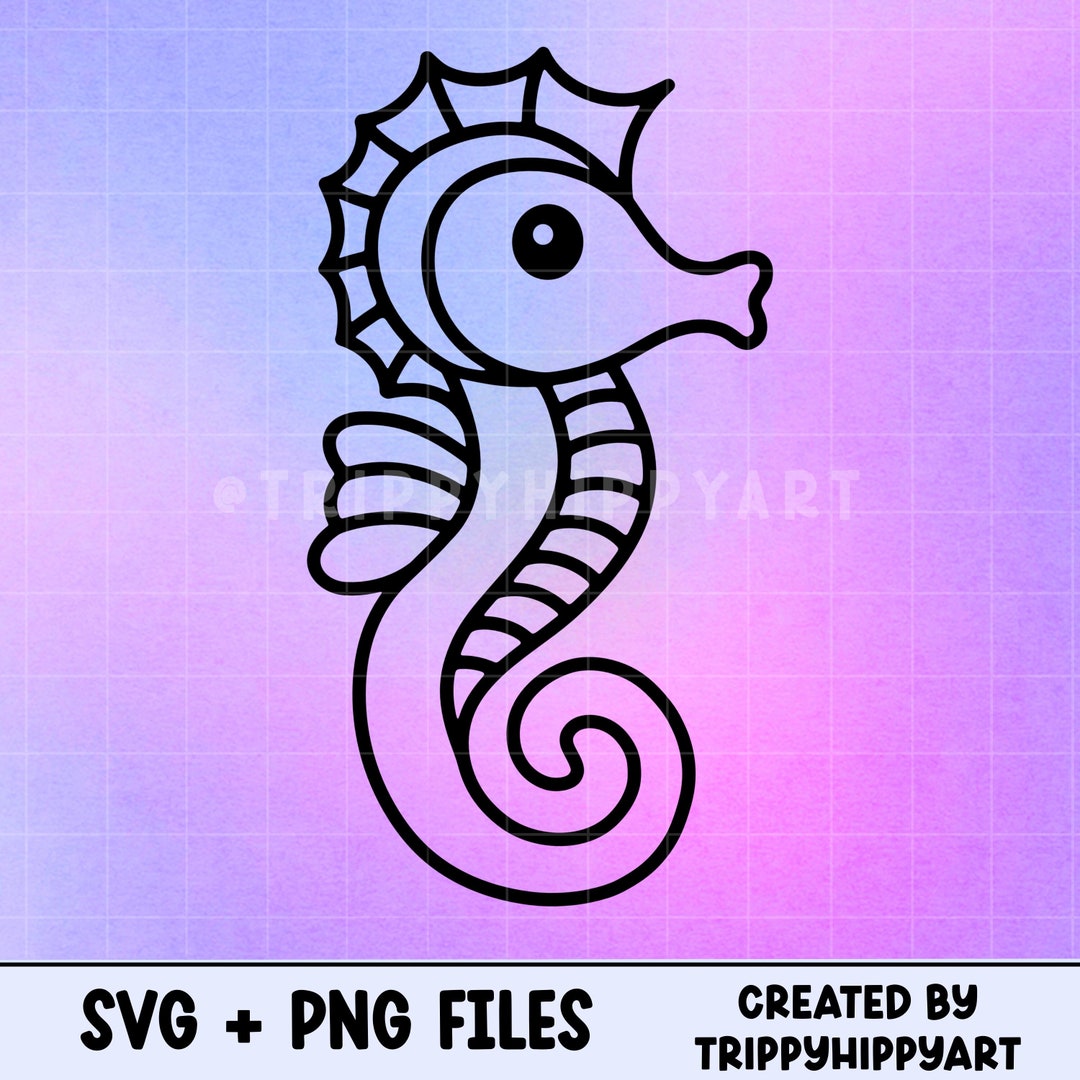 Hippocampe SVG • Fichier PNG | Animal mignon de l'océan - Etsy France
