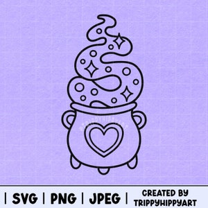 Heart Cauldron • SVG + PNG Files • Pretty Halloween - Etsy