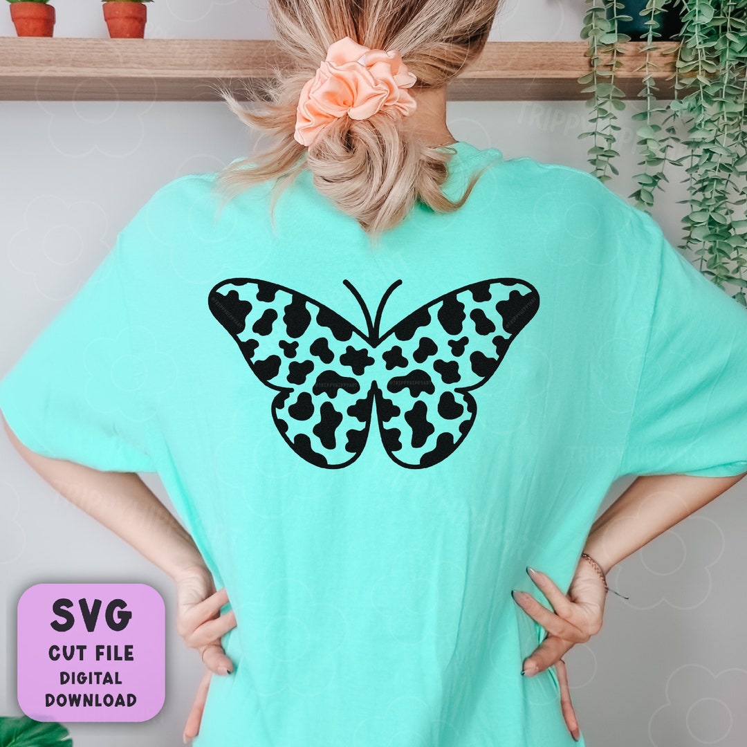 Cow Print Butterfly SVG PNG - Etsy