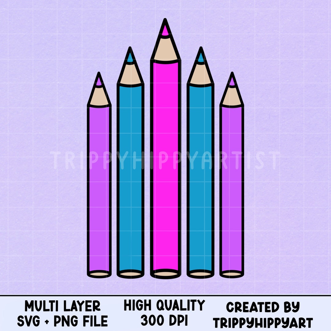 Colored Pencils SVG + PNG File • Teaching • Drawing - Etsy