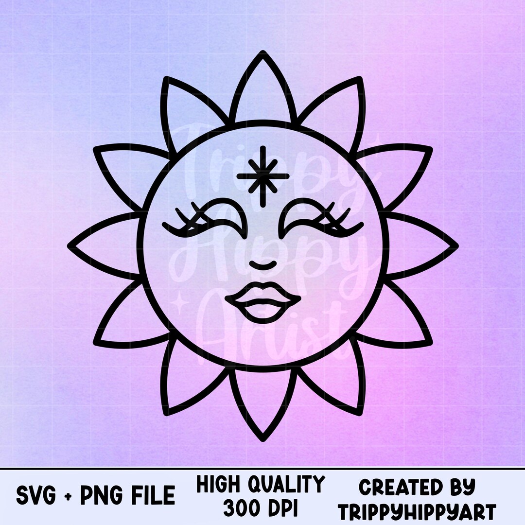 Happy Sun SVG + PNG File | Mystical Celestial Sunshine - Etsy