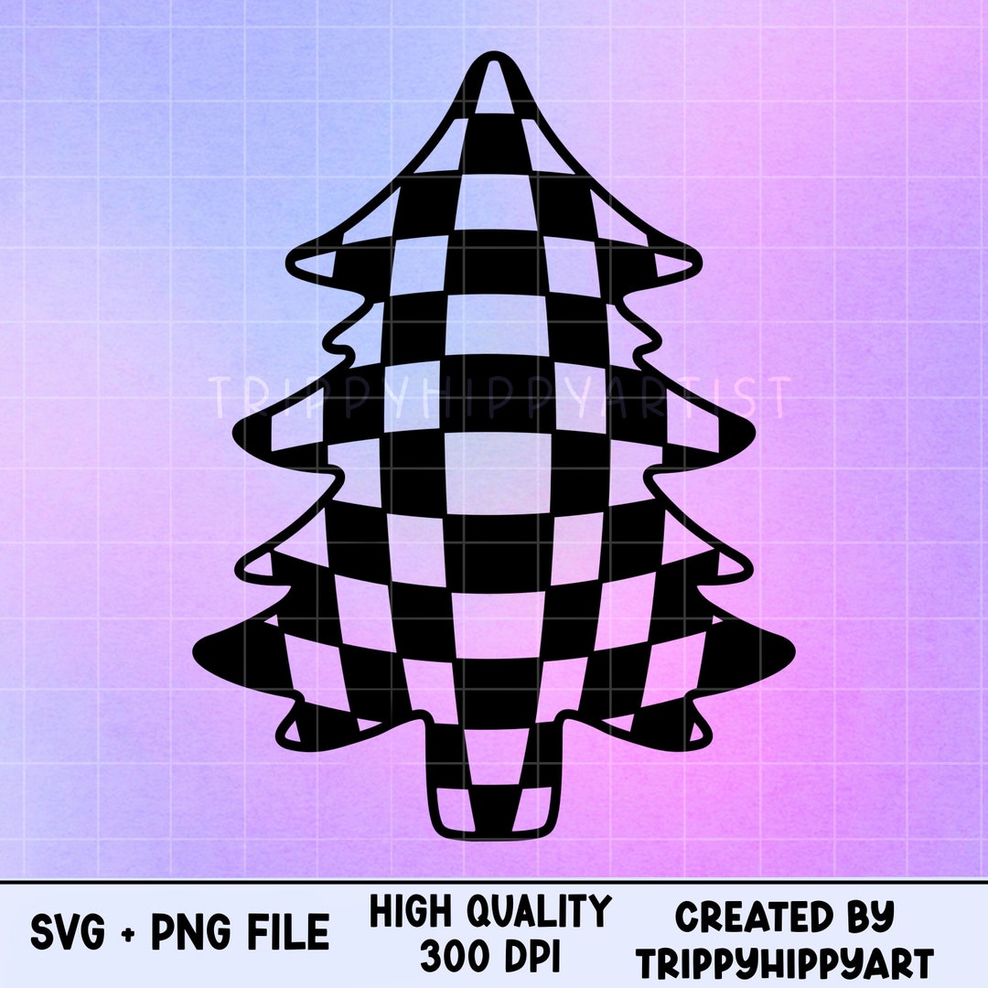 Checkered Christmas Tree SVG + PNG File • Retro - Etsy