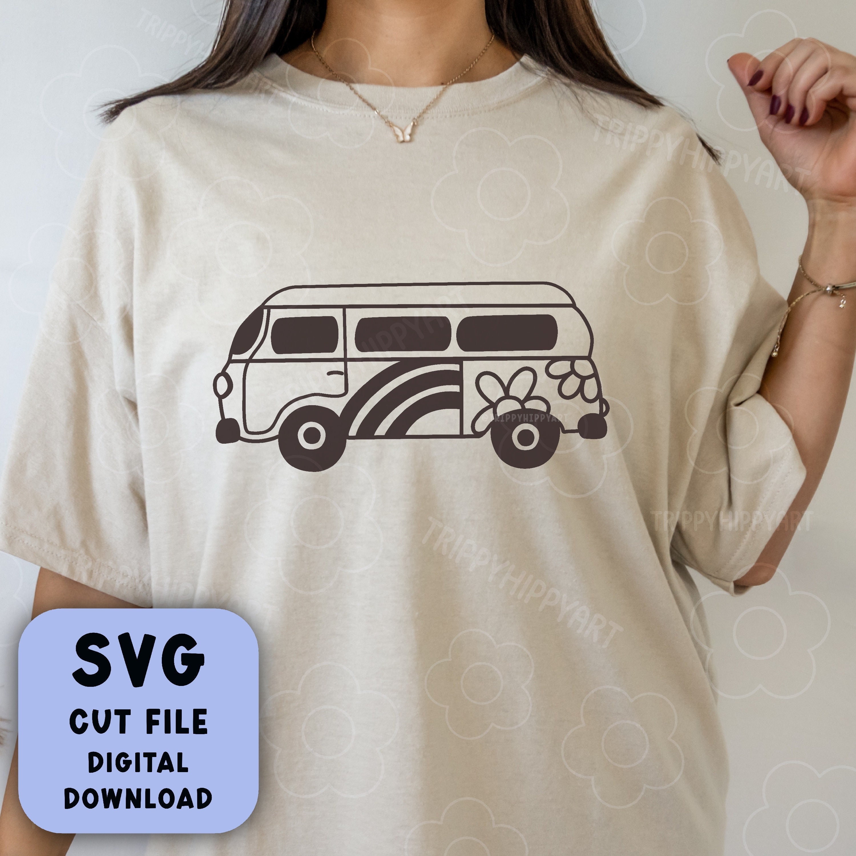Hippie Bus SVG PNG Retro Camper - Etsy UK