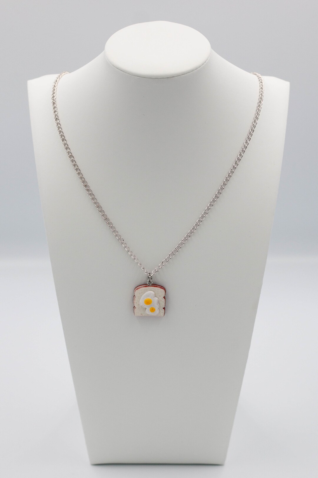 Cute Kawaii Egg on Toast Necklace Gift for Girlfriend, Jewelry for Her ...