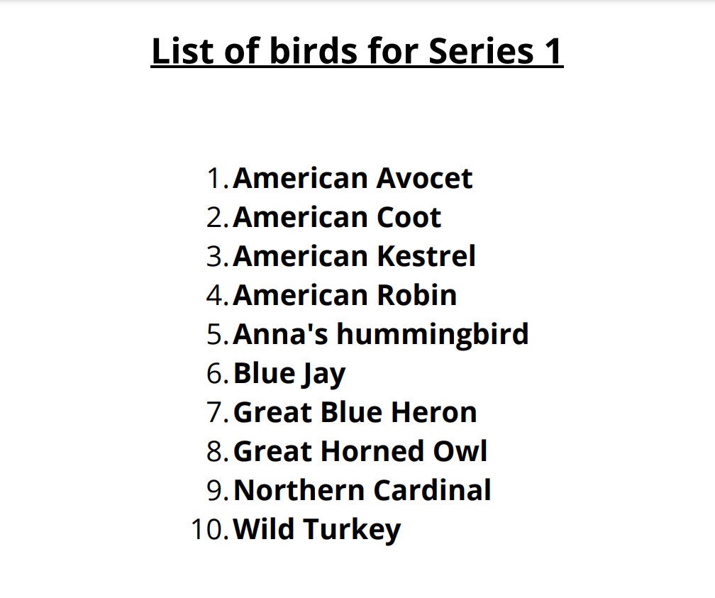 North American Birds Educational Series 1 - Bird Coloring Pages , 8.5 ...