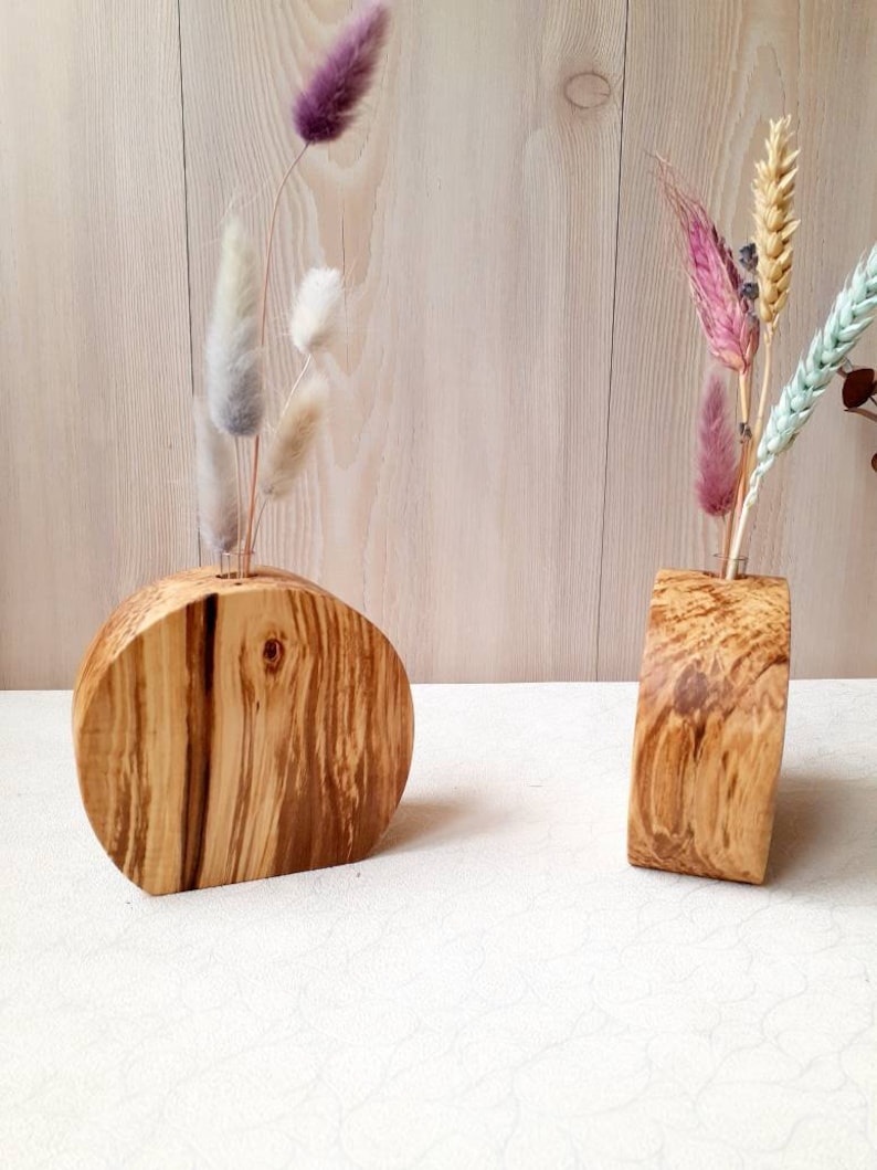Wooden Flower Vase Minimal Design Handcrafted Home Decor - Etsy